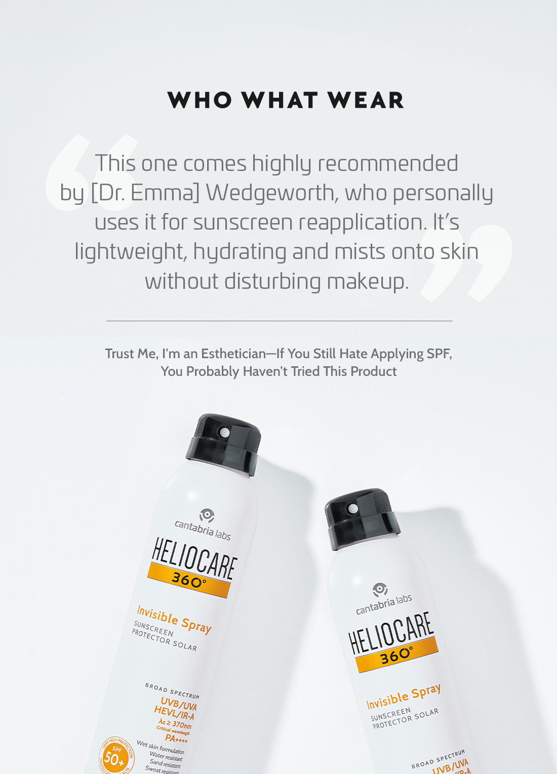 HELIOCARE 360° Invisible Spray SPF50+ | UK OFFICIAL SITE – Cantabria Labs